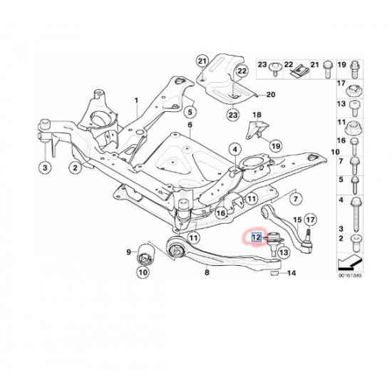 31126779840 BMW E60 E61 Kısa Rotil Alt Sağ-Sol FORMPART 1204014